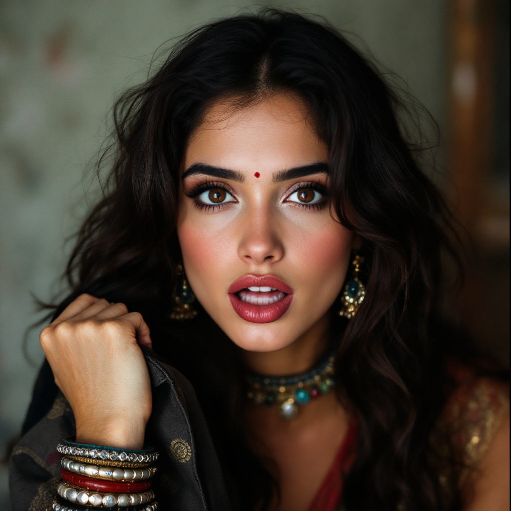 FLUX prompt: Jennifer Connelly, biting lip, 18-21 years o...