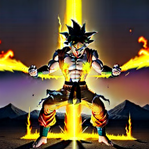 majicMIX realistic prompt: Dbz: Goku like character, extr...