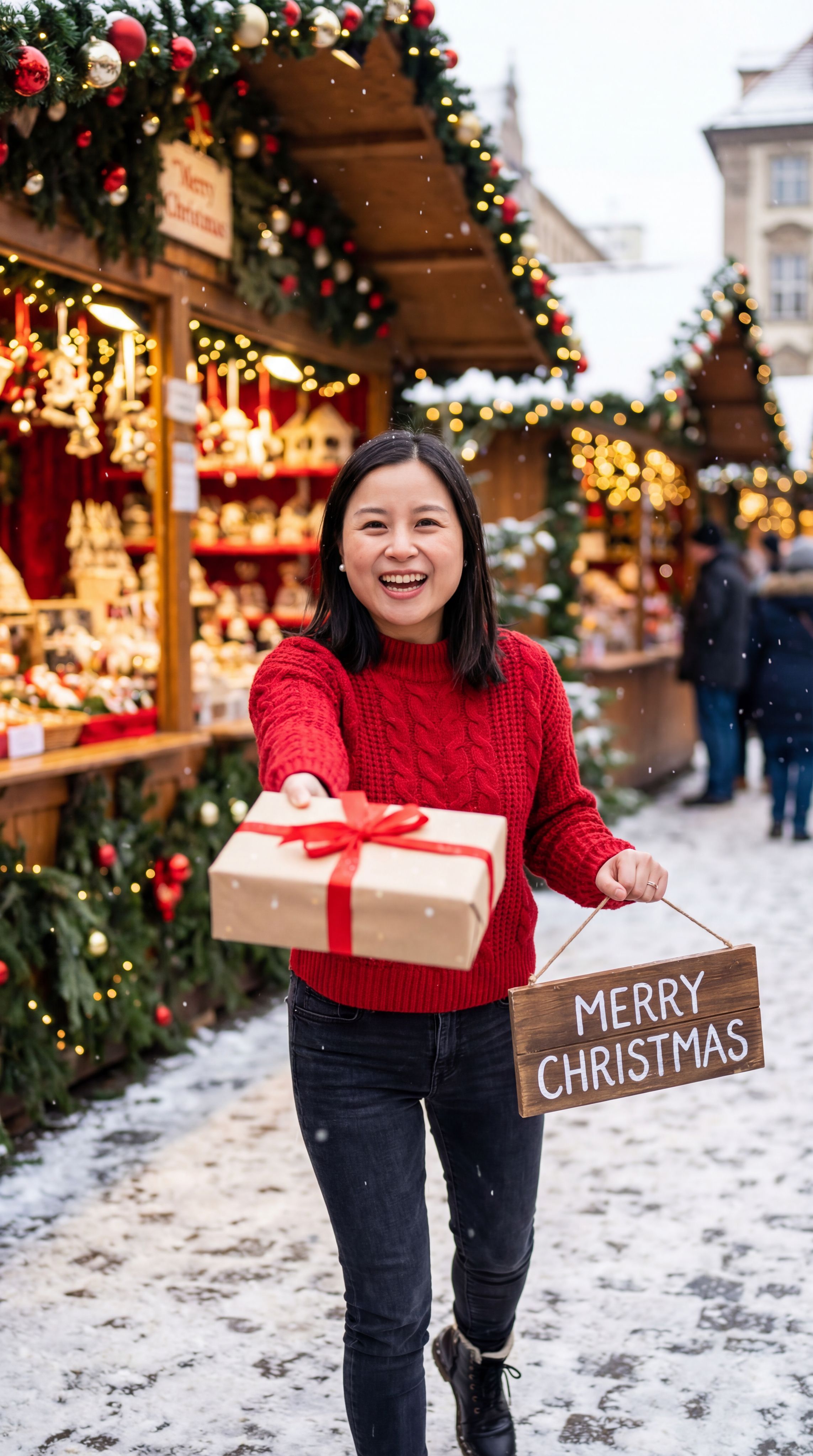 Nano Banana prompt: very beautiful girl,christmas scene,"...