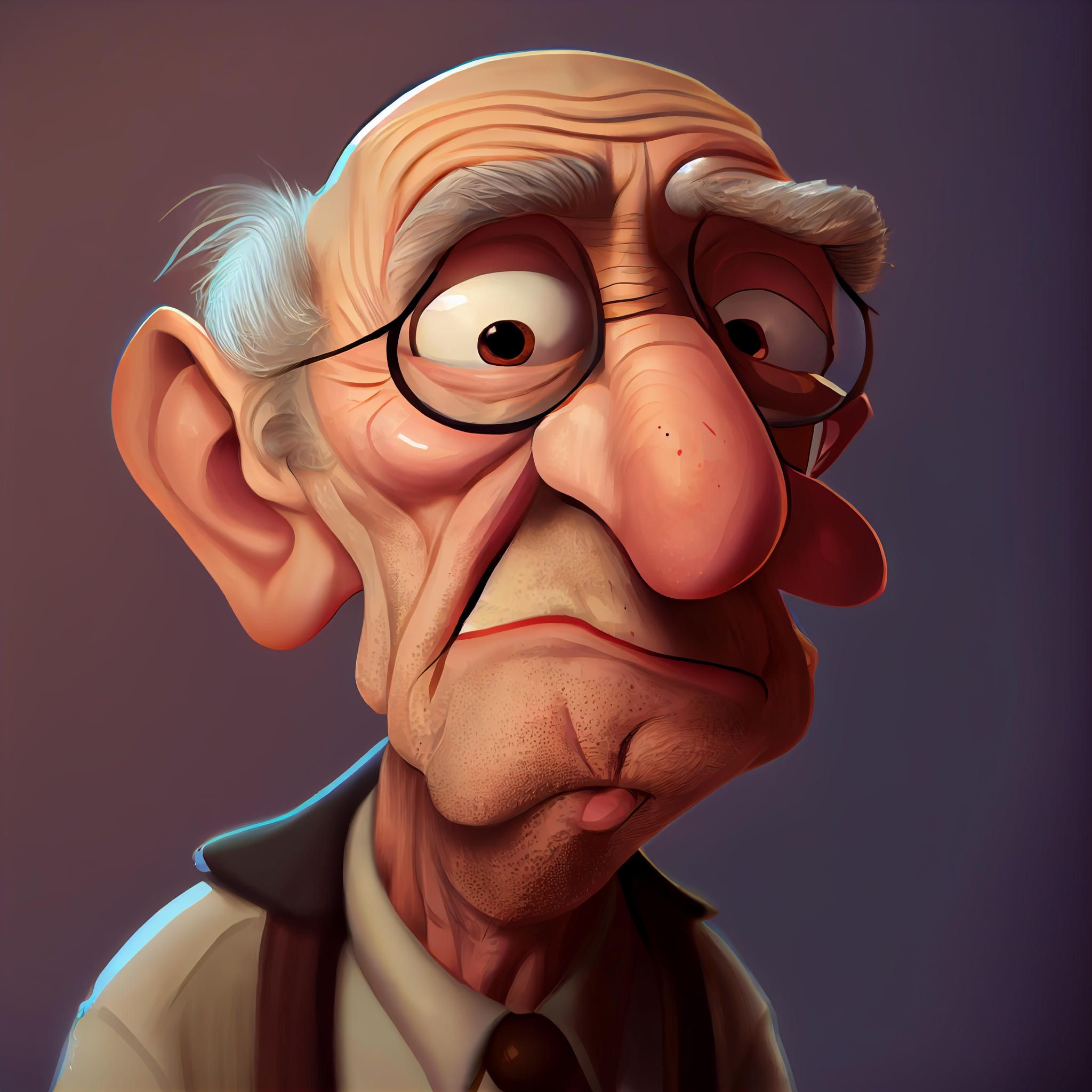 Midjourney prompt: expressive caricature in pixar style u...