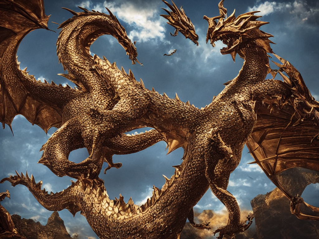 Stable Diffusion prompt: Photo of a majestic dragon, pose...