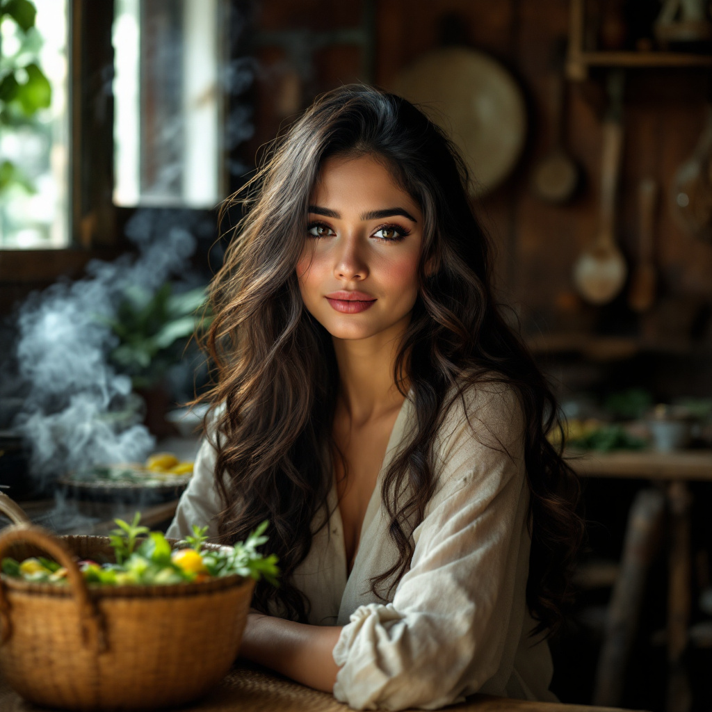 FLUX prompt: A beautiful woman, She was singger and she i...