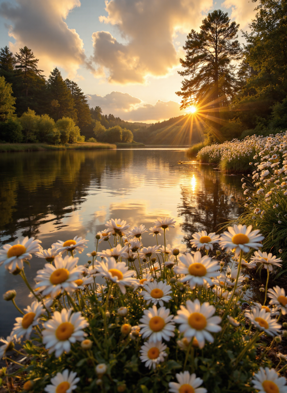 FLUX prompt: The image depicts a serene landscape scene d...