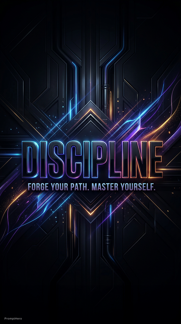 Nano Banana prompt: Discipline with dark theme and dark b...