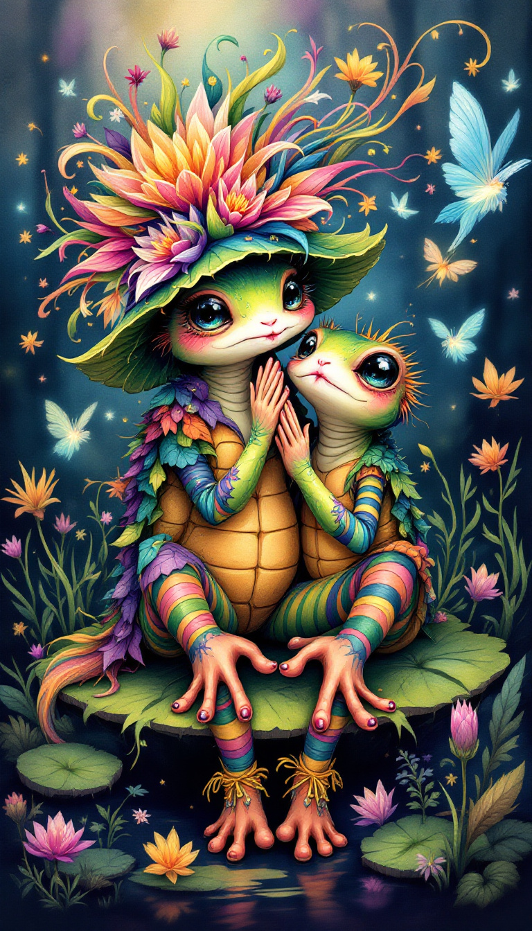 FLUX prompt: Image is a hand painted watercolor ink wash ...