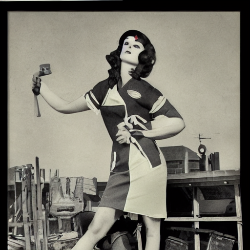 Stable Diffusion prompt: Vintage justice girl