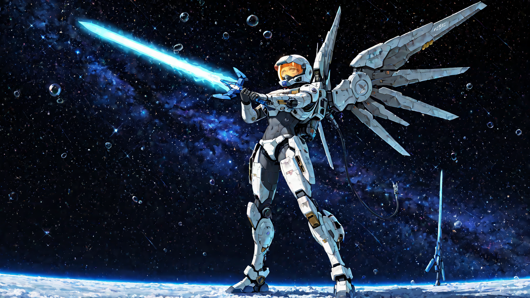 Stable Diffusion prompt: female warrior in futuristic bat...