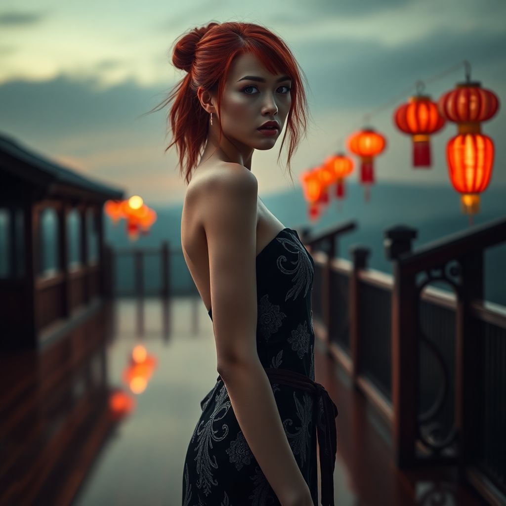 FLUX prompt: high definition photo,Beautiful slender miko...