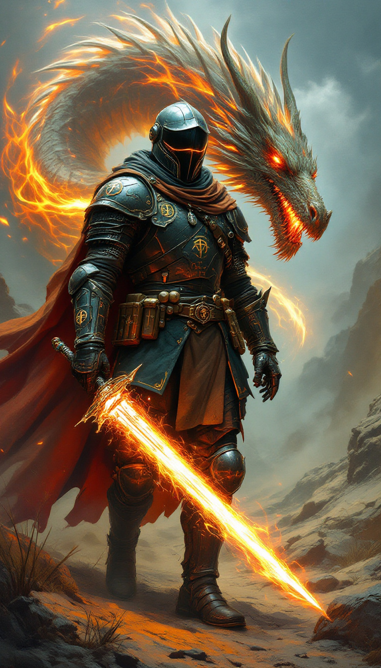FLUX prompt: Envision a knight from the years 1100s, clad...
