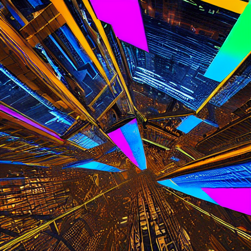 Stable Diffusion prompt: hanging buildings, upsidedown, f...