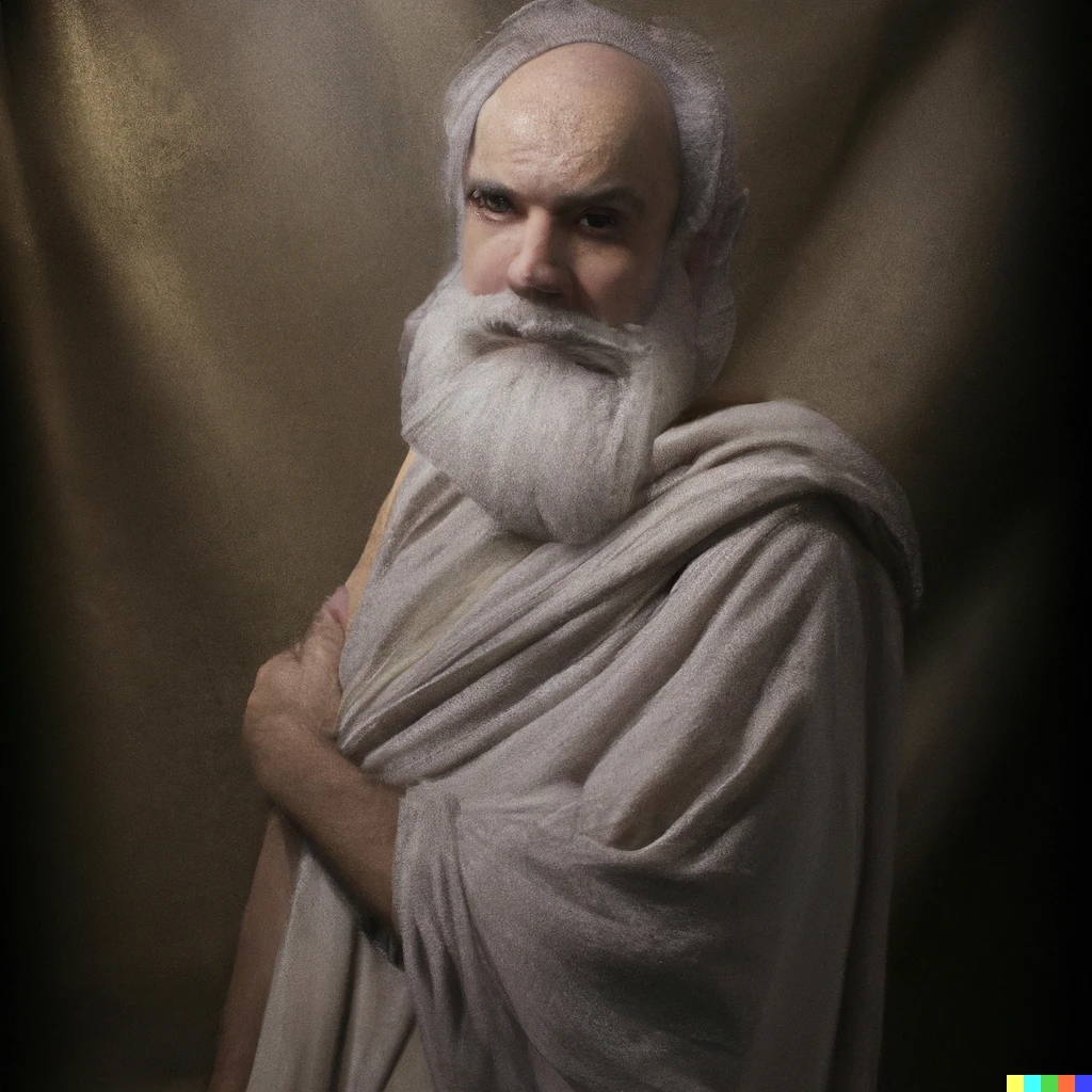 DALL-E prompt: moses photographed in the style of annie l...
