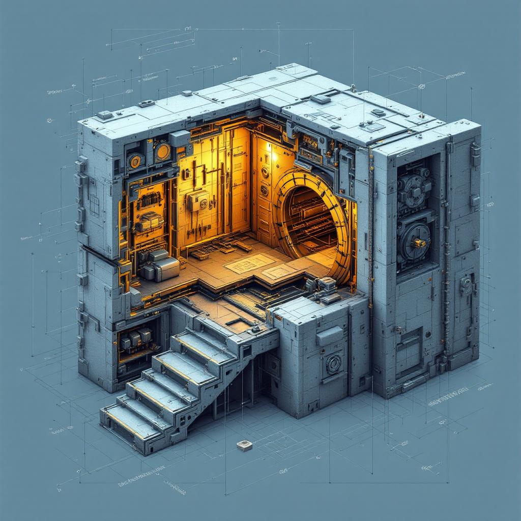 FLUX prompt: design me a good looking schematic of a bank...