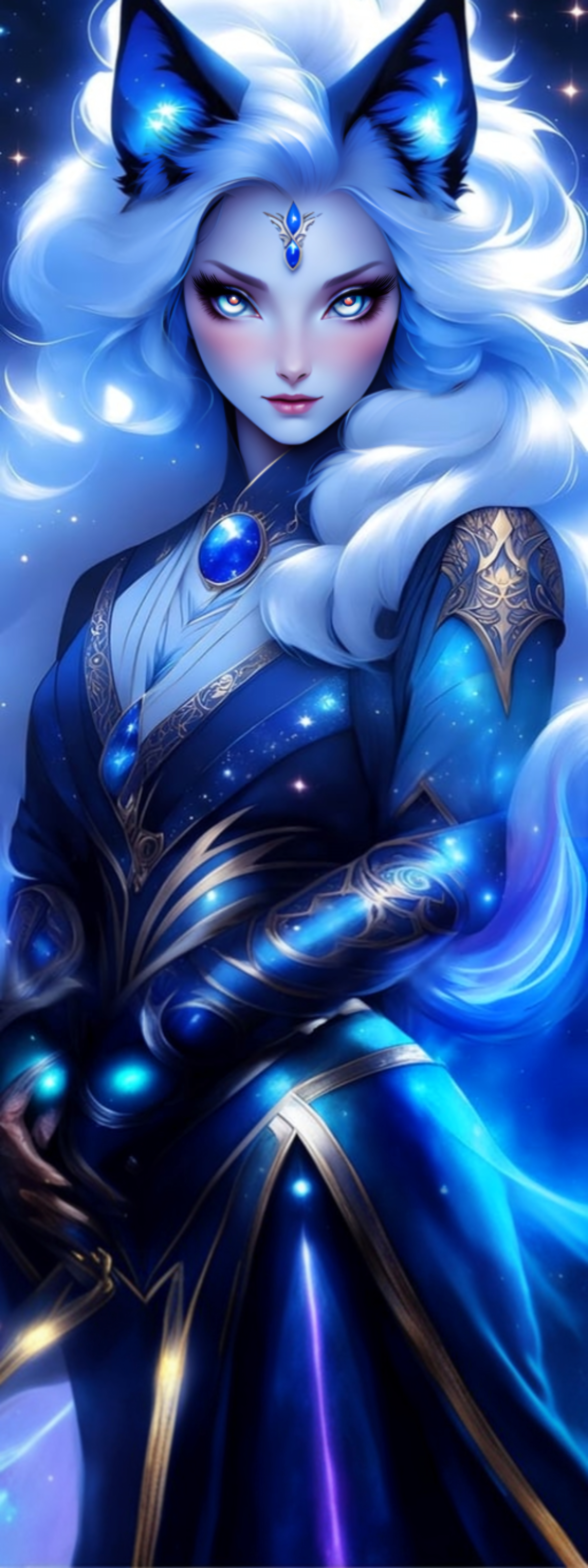 Stable Diffusion prompt: ultra beautiful galaxy Kitsune,