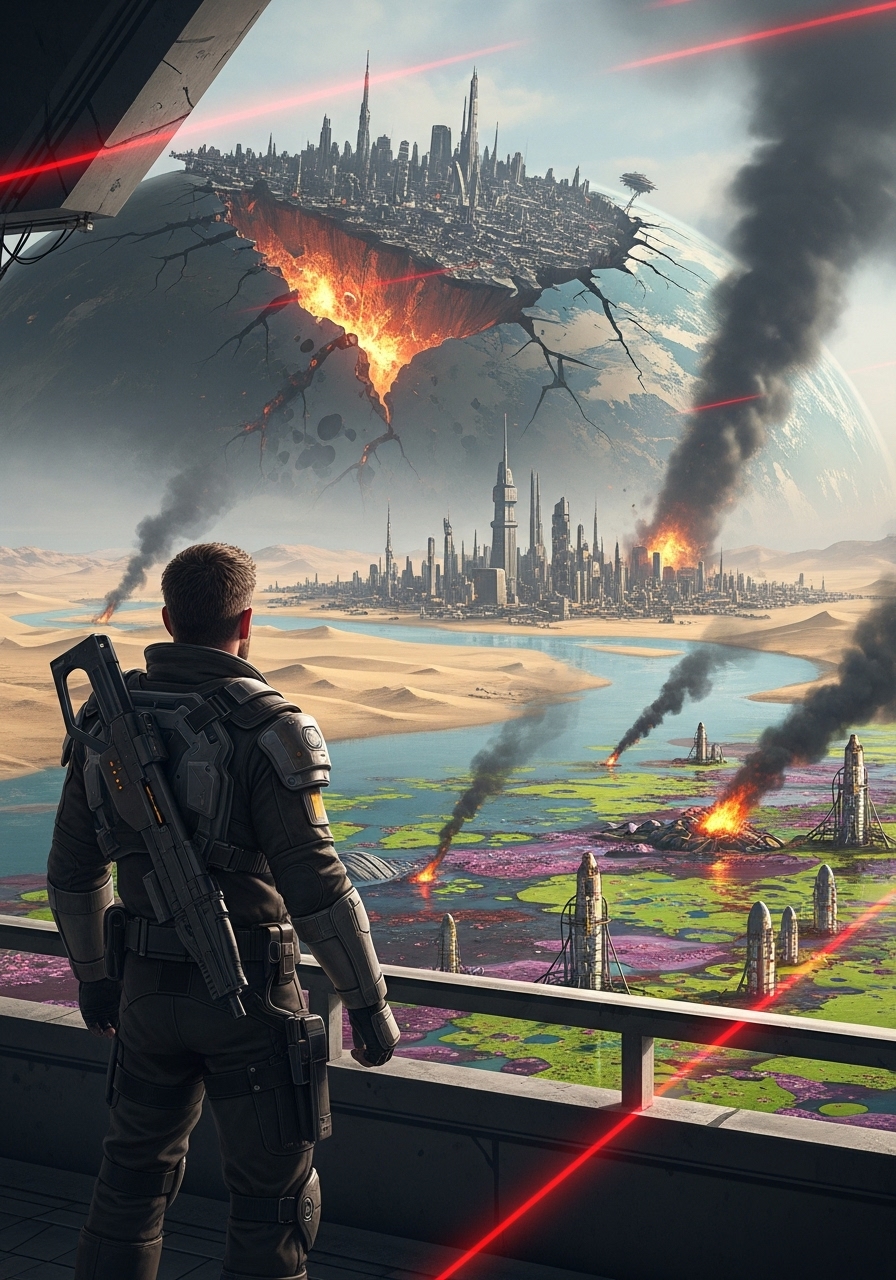 Google Imagen prompt: On a futuristic distant planet, civ...