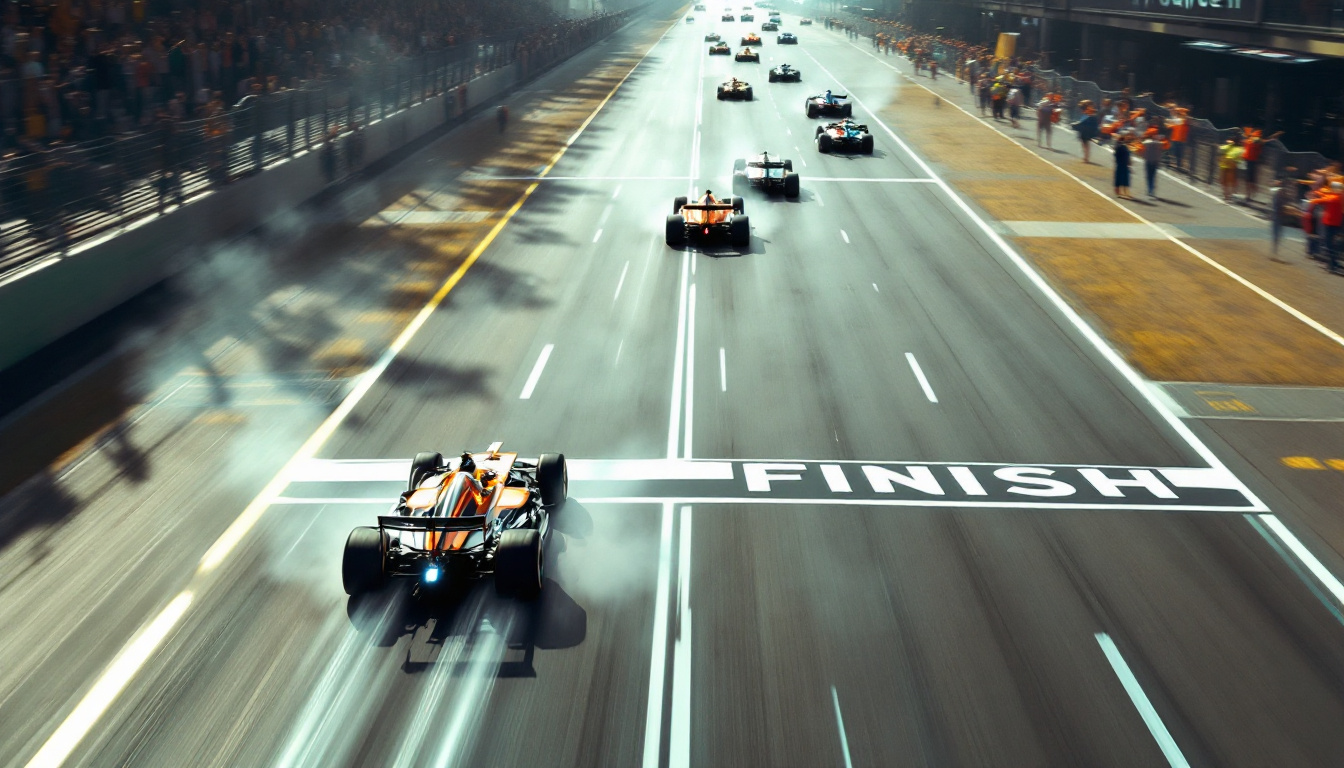 FLUX prompt: The wide track is well lit by sunlight. Ten...