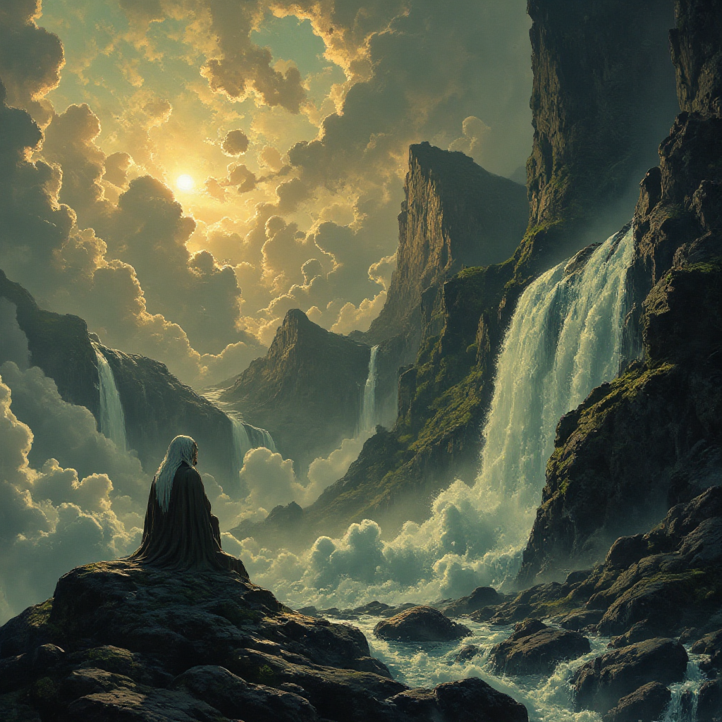 FLUX prompt: Eternity Among mortals he was God, among ...