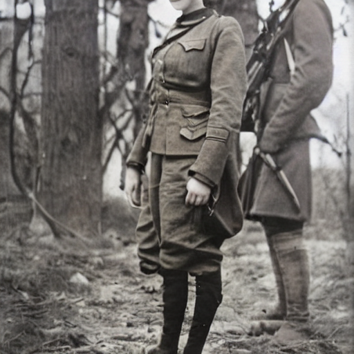 Stable Diffusion prompt: beautiful girl in german ww1 mil...