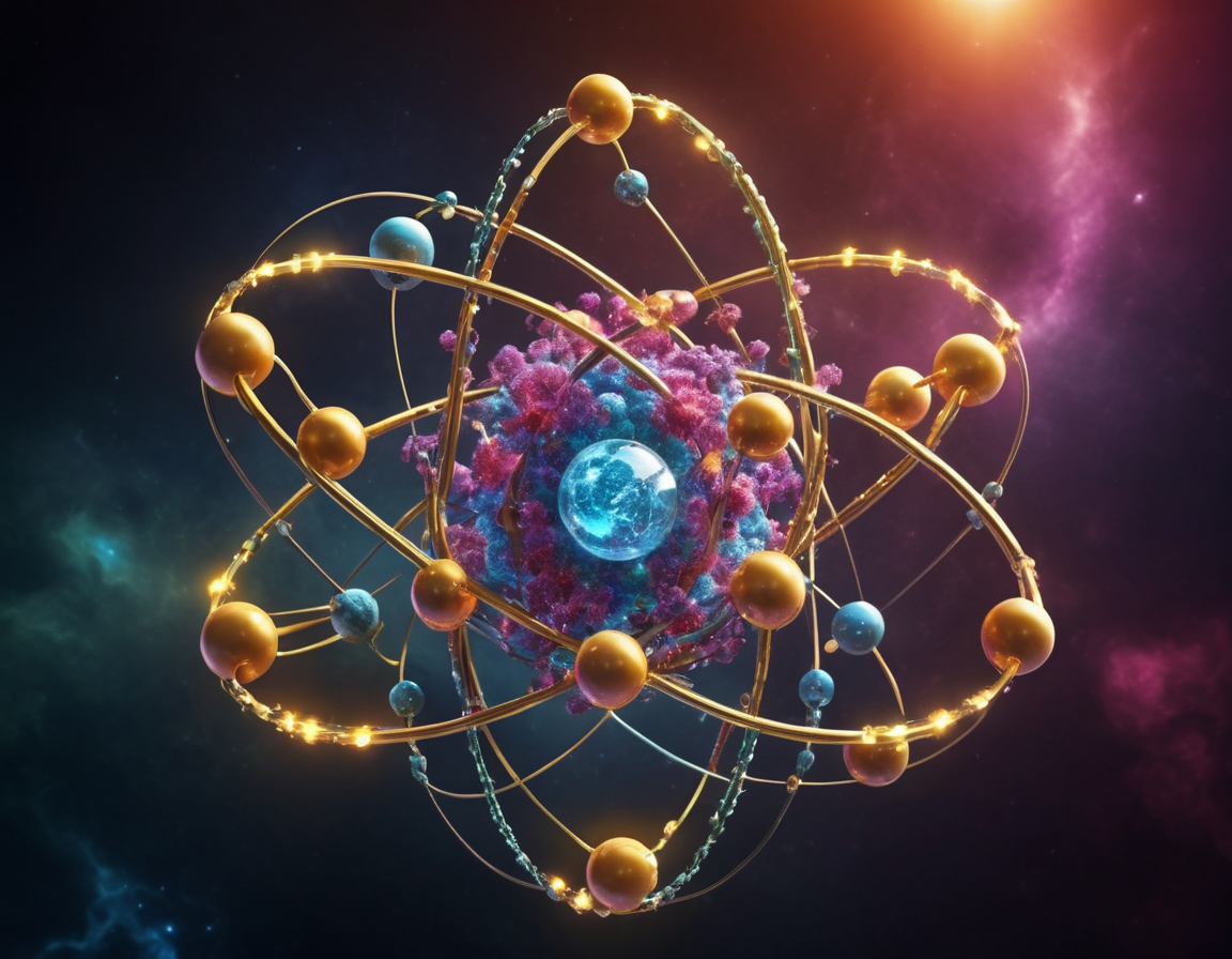 Stable Diffusion prompt: An atom consisting of a nucleus ...