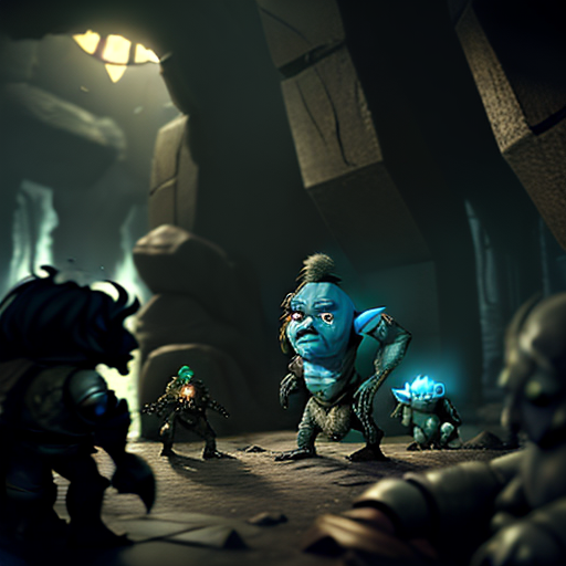 DreamShaper prompt: bogtroll war with golems, secret, sne...