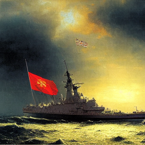 Stable Diffusion prompt: Battle of Tsushima, russian wars...