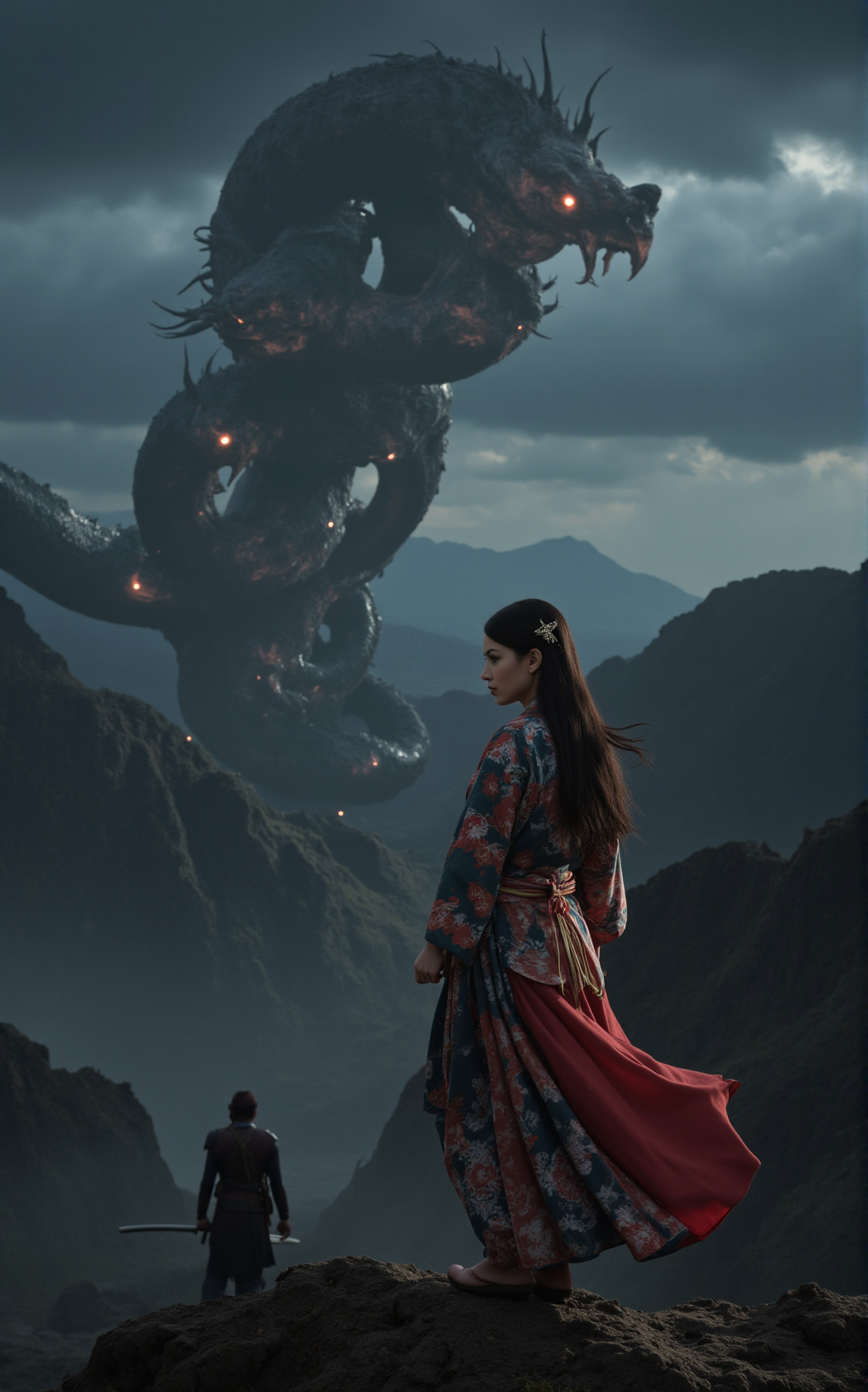 FLUX prompt: In the heart of a dramatic scene, Kushinada,...