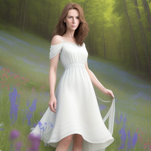 DreamShaper prompt: Woman in late forties with brown hair...