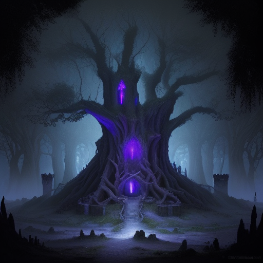 DreamShaper prompt: fortress of ancient trees, fortress i...