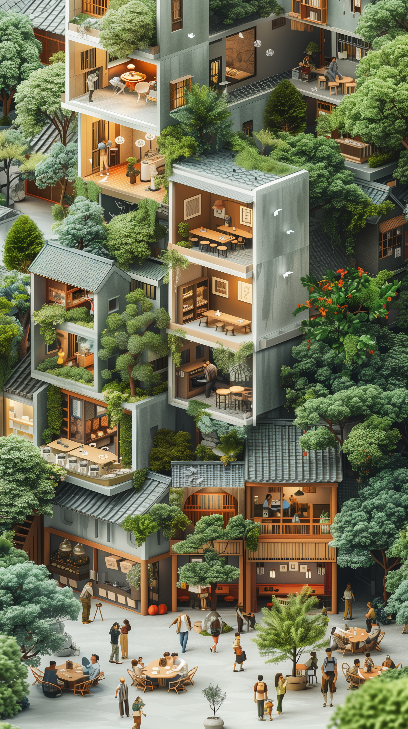 Midjourney prompt: isometric illustrations, 3D clay style...