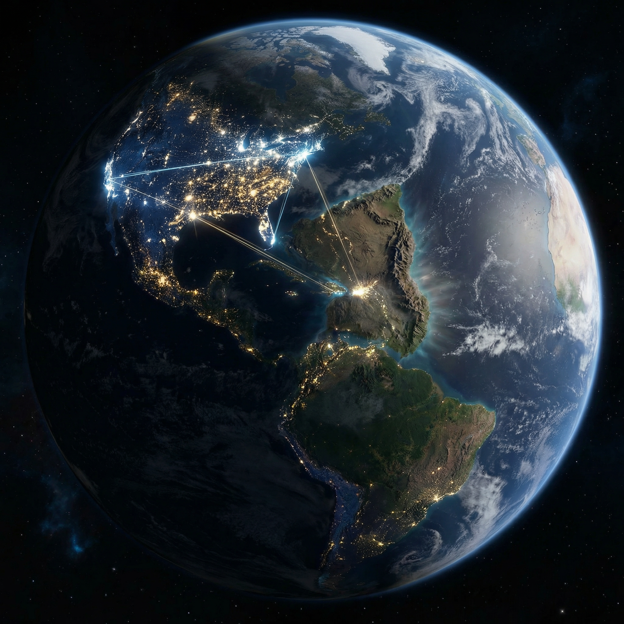 Nano Banana prompt: Orbital view of Earth from space, Wes...