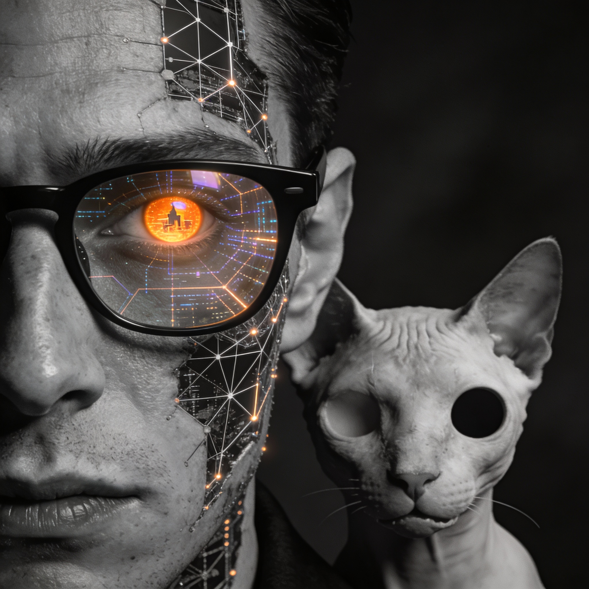 Seedream 4 prompt: surreal portrait of a man, beside him ...
