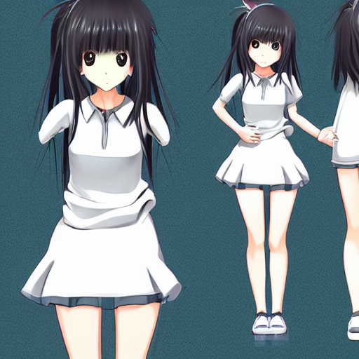 Stable Diffusion prompt: a cute anime girl, ultra realist...