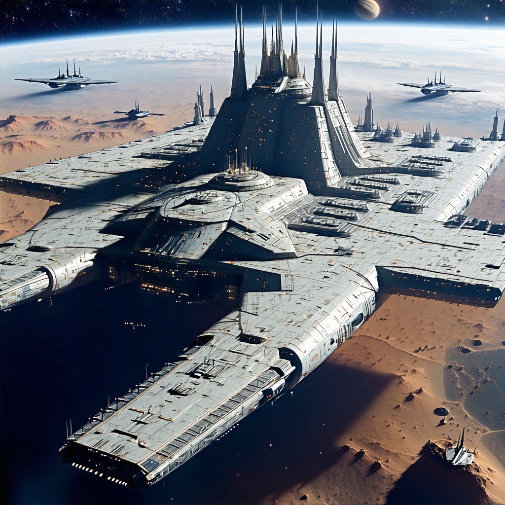 Stable Diffusion prompt: A massive Luna space station cit...