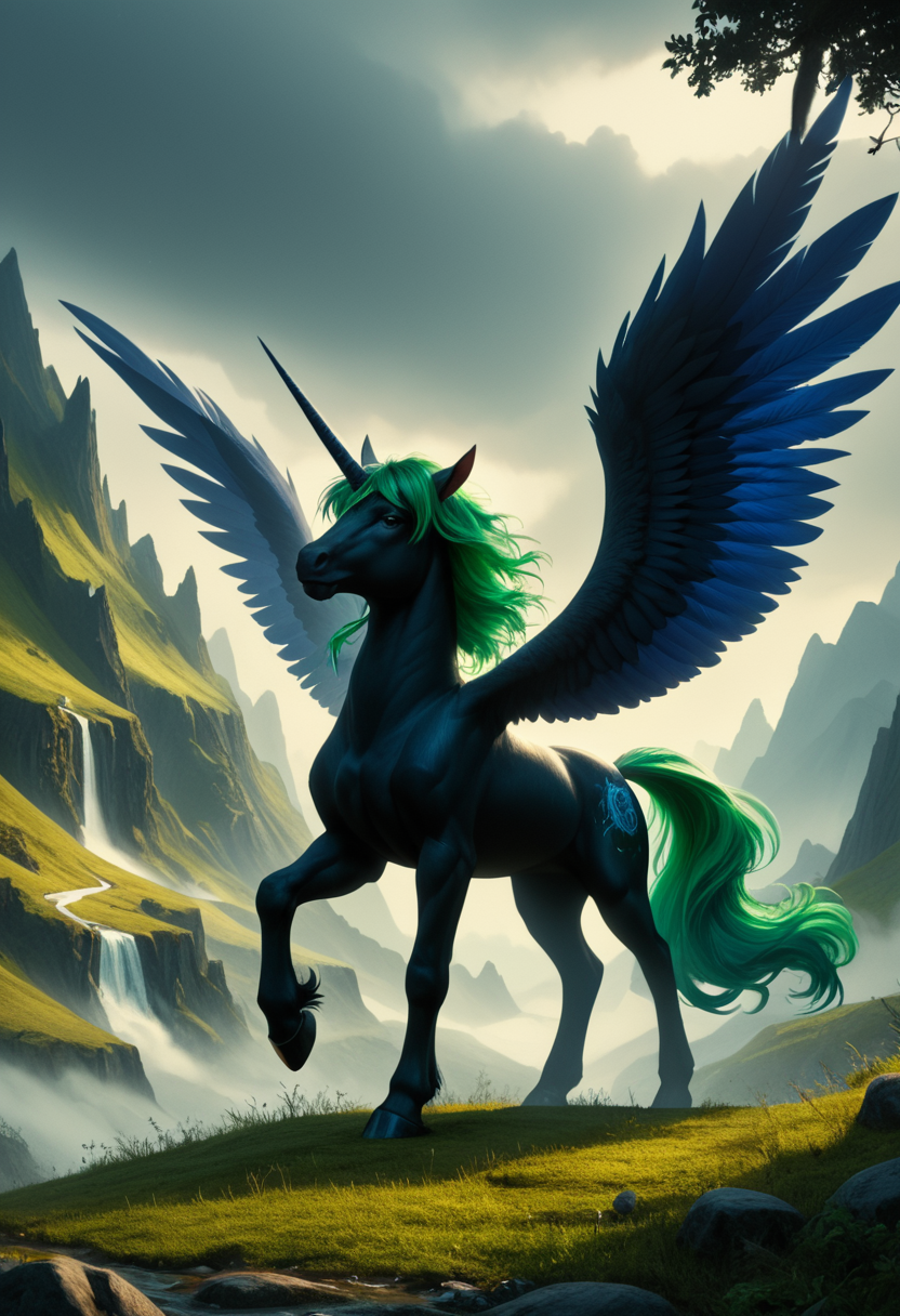 Bush-All-In-1-SDXL SFW/NSFW prompt: Strong alicorn,dark b...