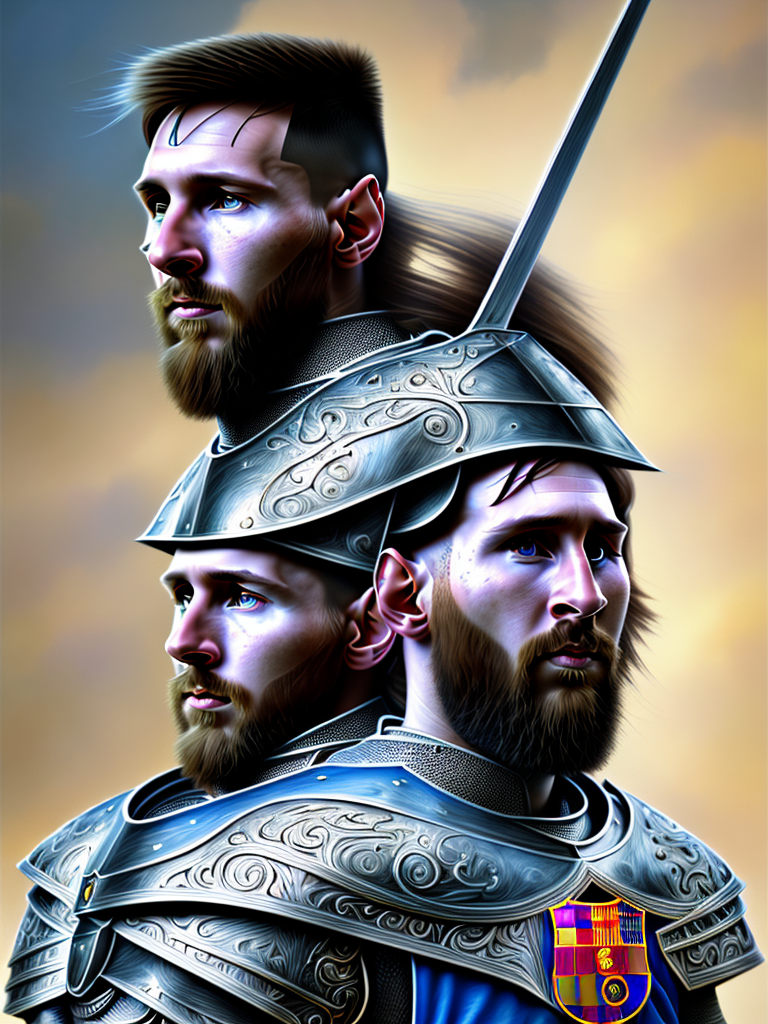 Openjourney prompt: portrait of LIONEL MESSI warrior in t...
