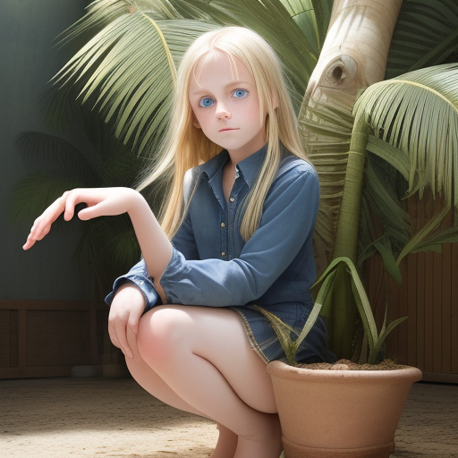 DreamShaper prompt: Girl 12 years old, blue eyes, blonde ...