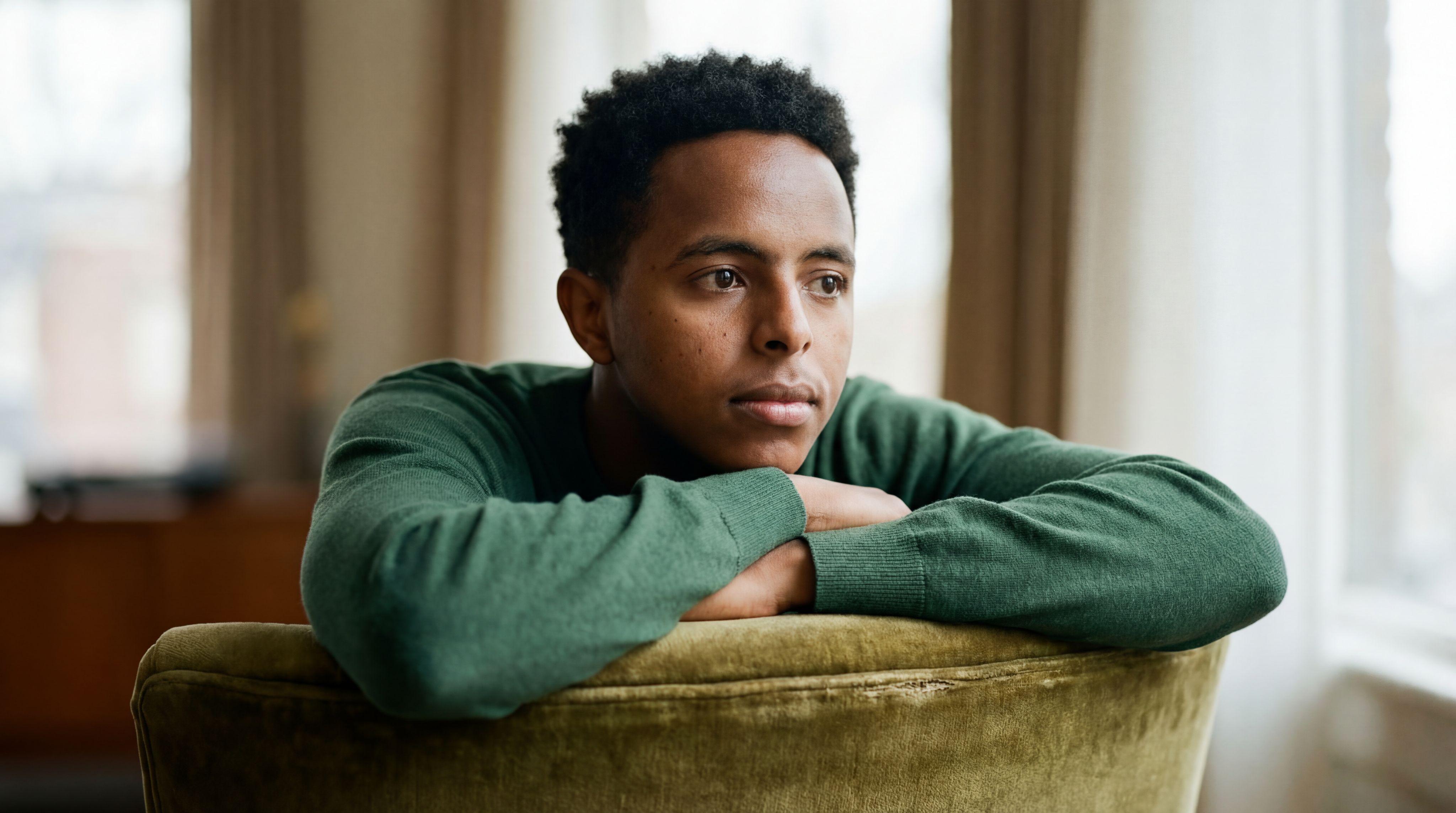 Nano Banana prompt: A half-length portrait of a 21-year-o...