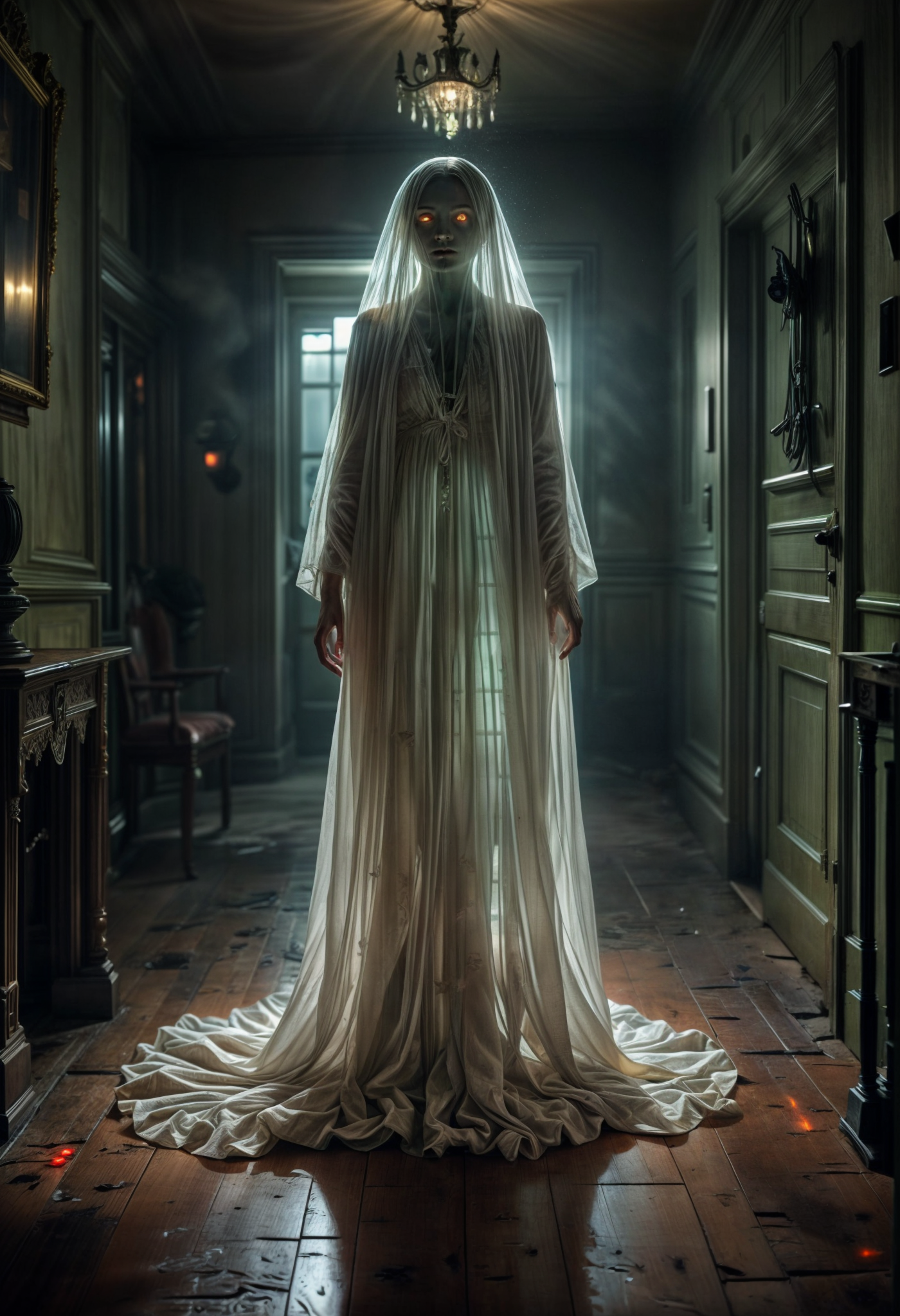 Stable Diffusion prompt: A transparent illuminated ghost ...