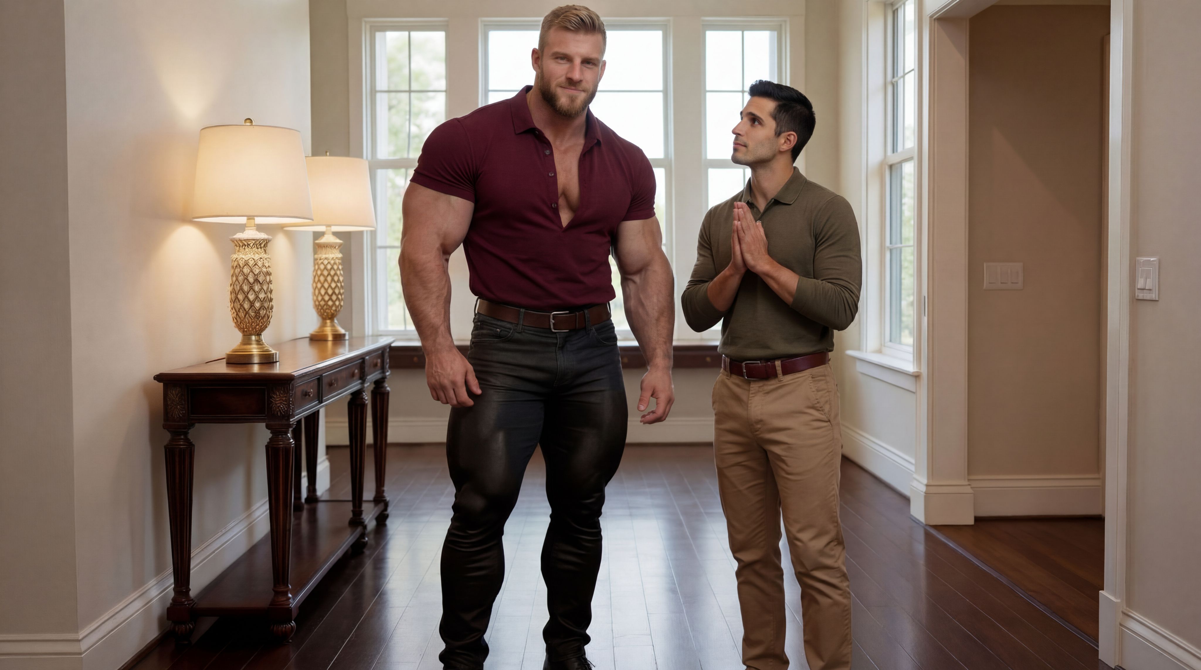 Nano Banana prompt: Same image. Make the bodybuilder tall...