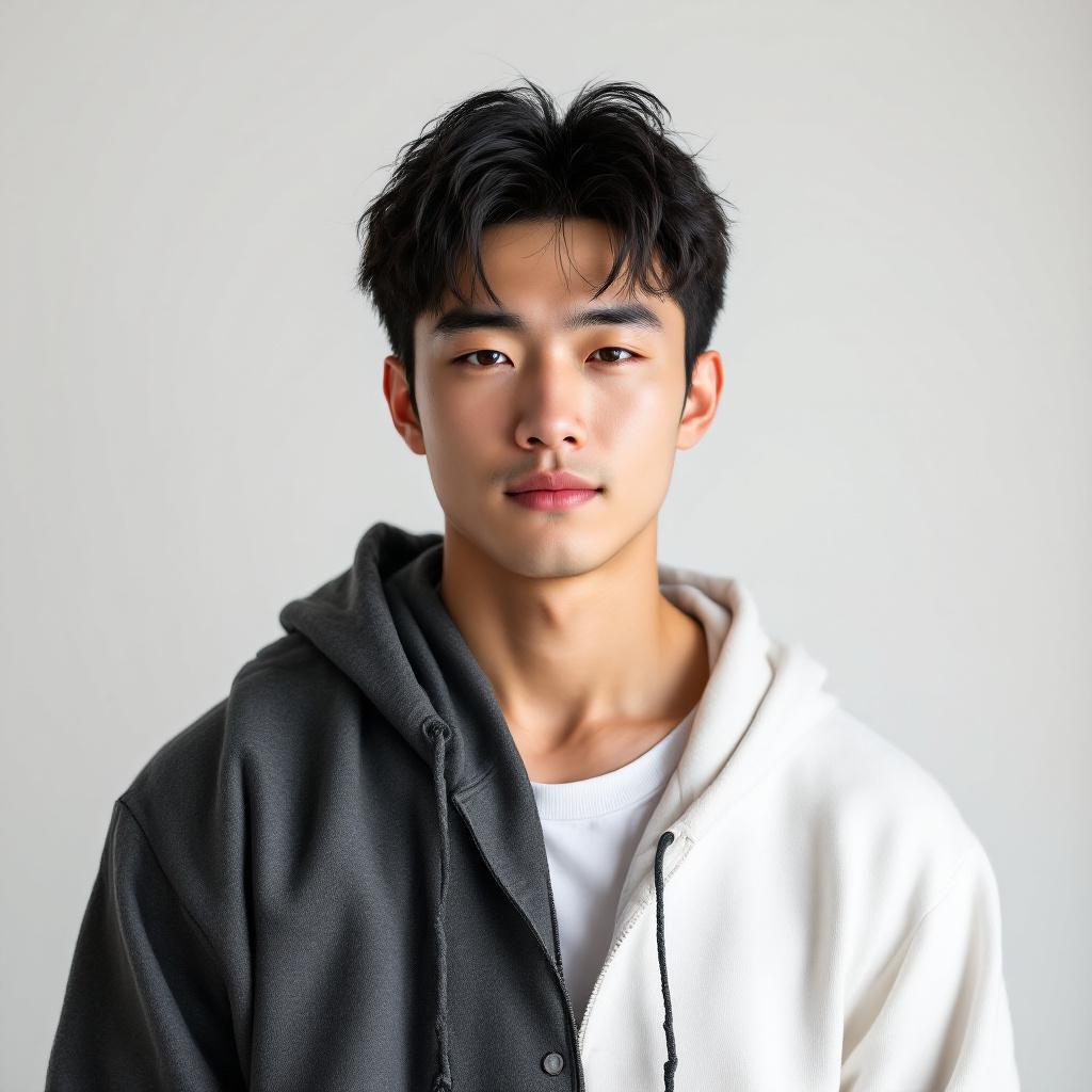 FLUX prompt: real，handsome chinese boy,24years old，weater...