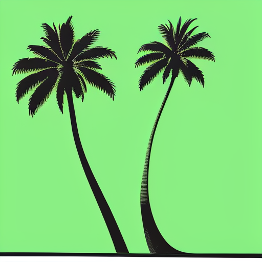 DreamShaper prompt: A variation of a palm tree depicted i...