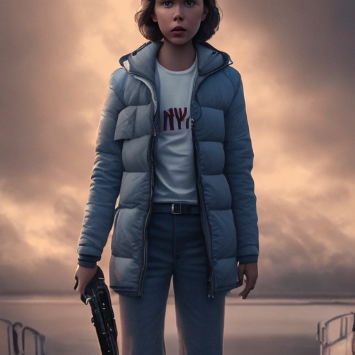 Openjourney prompt: millie bobby brown in new york, ultra...