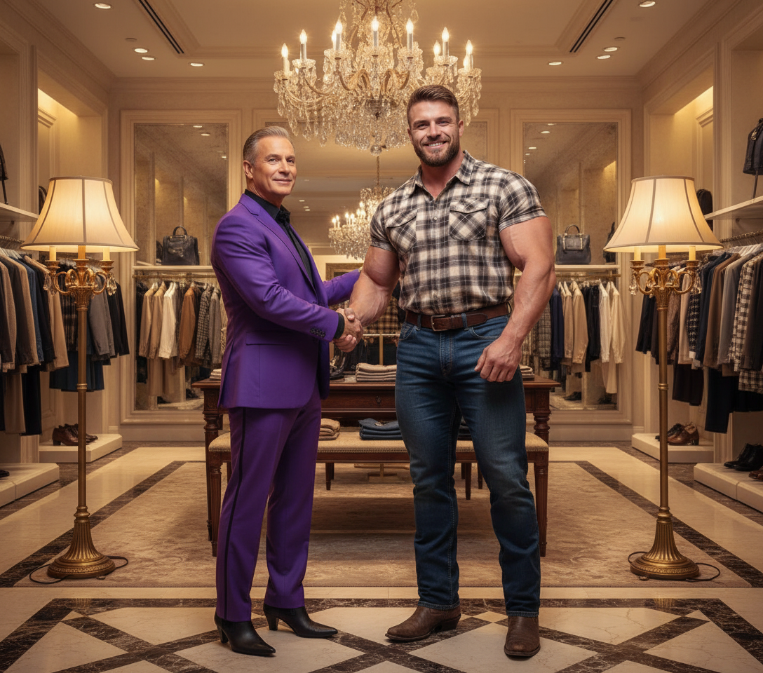 Nano Banana prompt: At a very luxurious clothing departme...