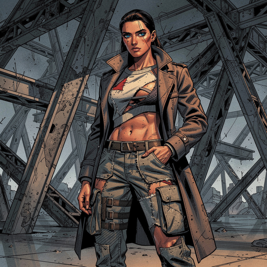 FLUX prompt: Image Drawing deconstucivist Fashion of a 24...