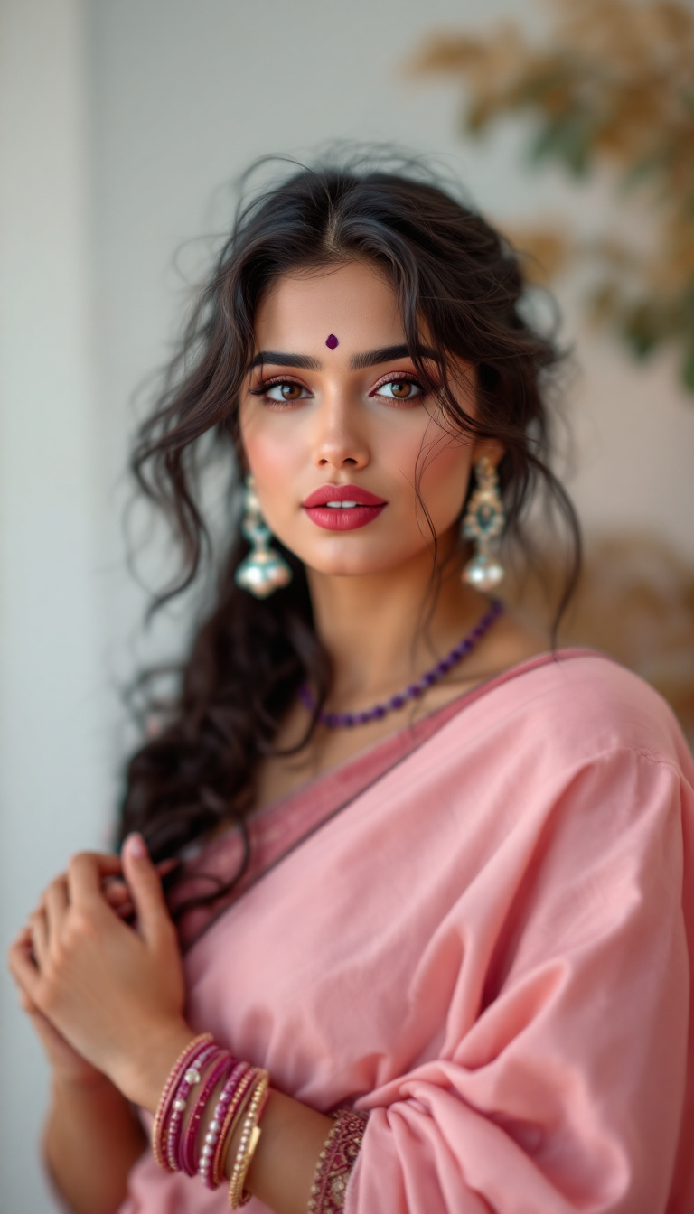 FLUX prompt: Jennifer Connelly ,18-21 years old, Indian h...