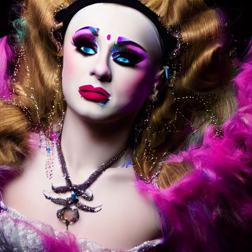 Stable Diffusion prompt: Beautiful ukrainian drag queen c...