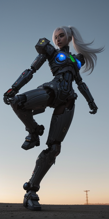 epiCRealism prompt: urbanpunk, low angle shot, a pretty c...