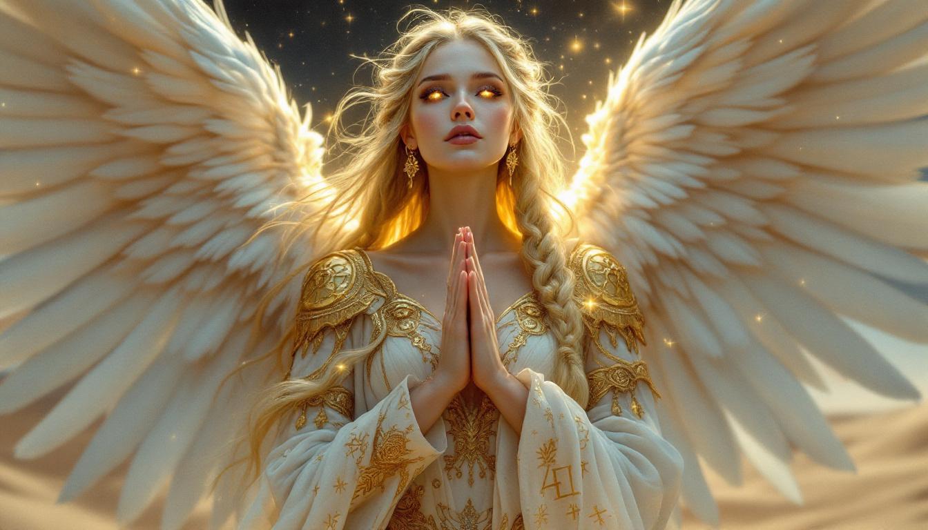 FLUX prompt: A hyper-realistic portrait of a female angel...