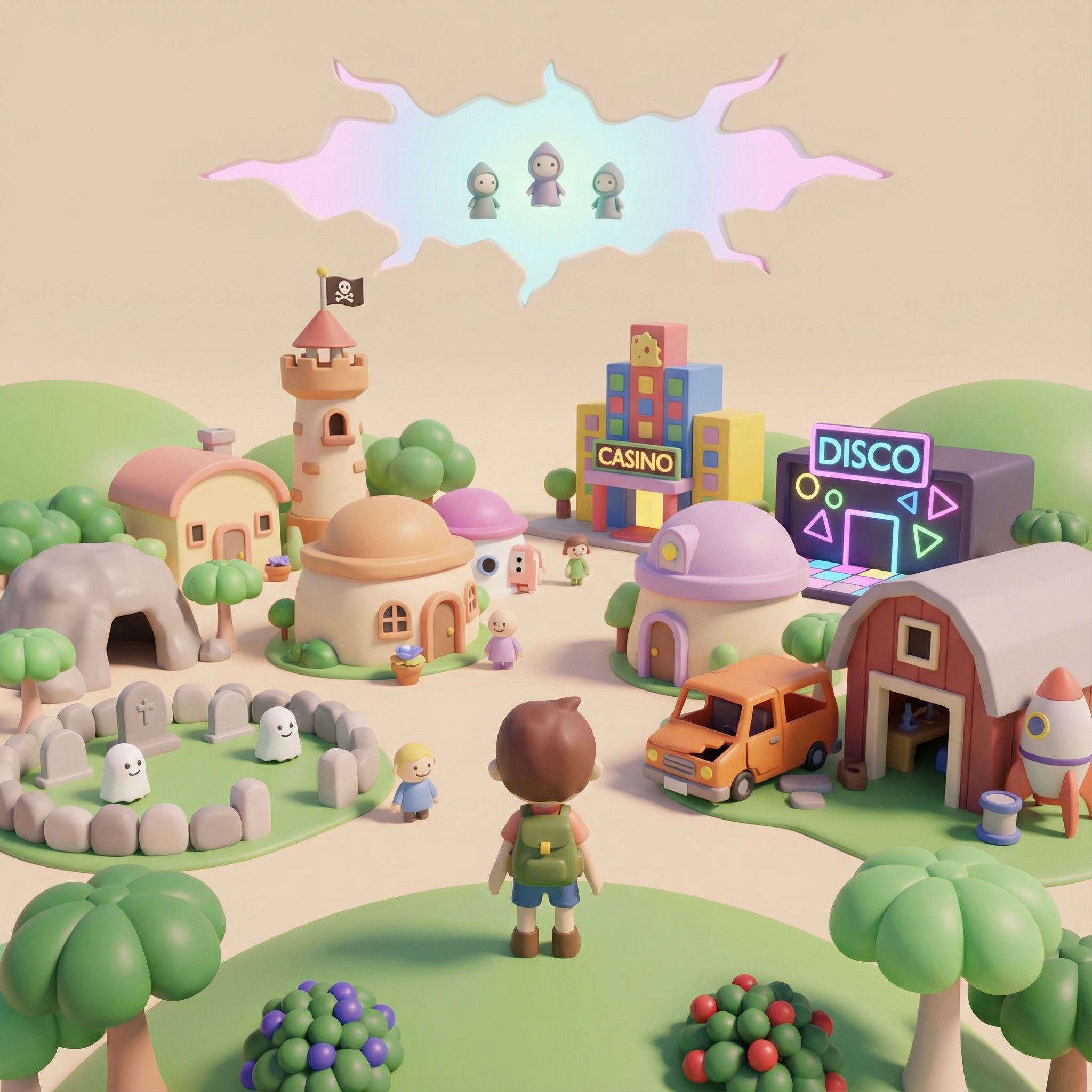 Nano Banana prompt: arly 1990s Japanese RPG 3D render sty...