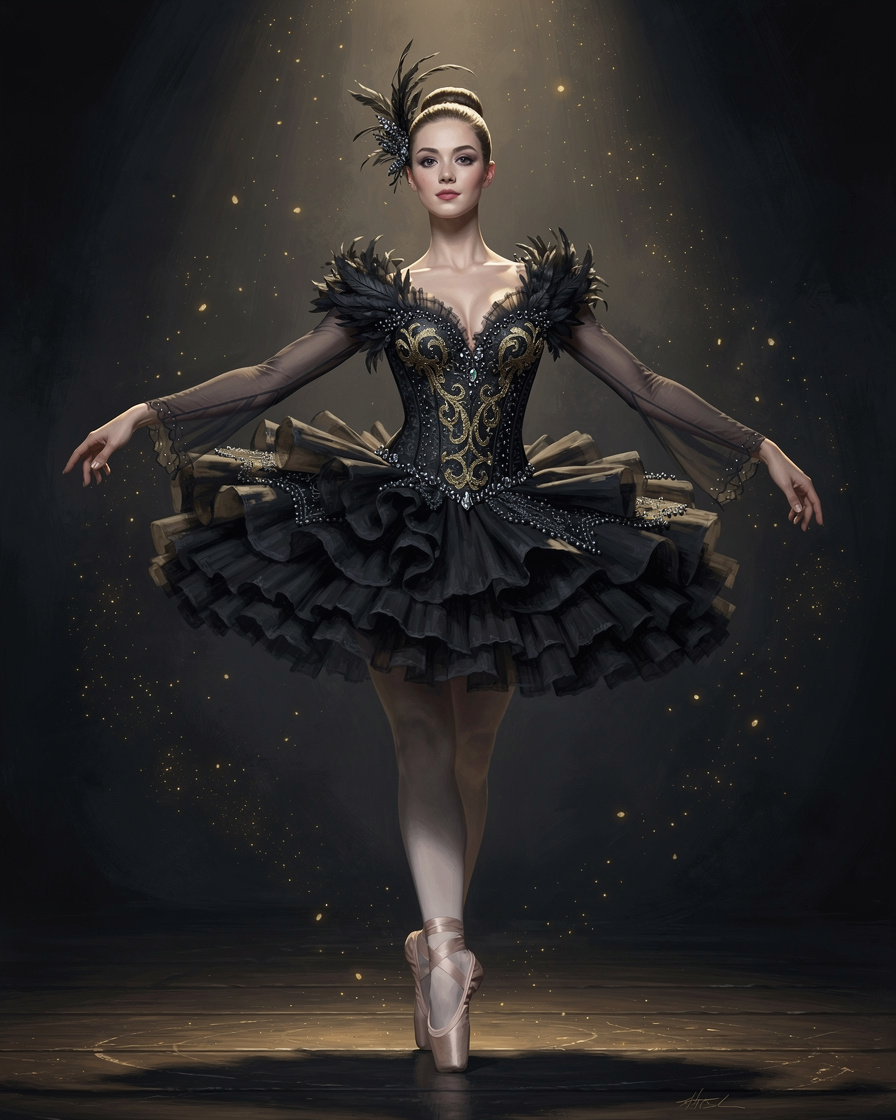 FLUX prompt: Graceful classical ballerina inspired by the...
