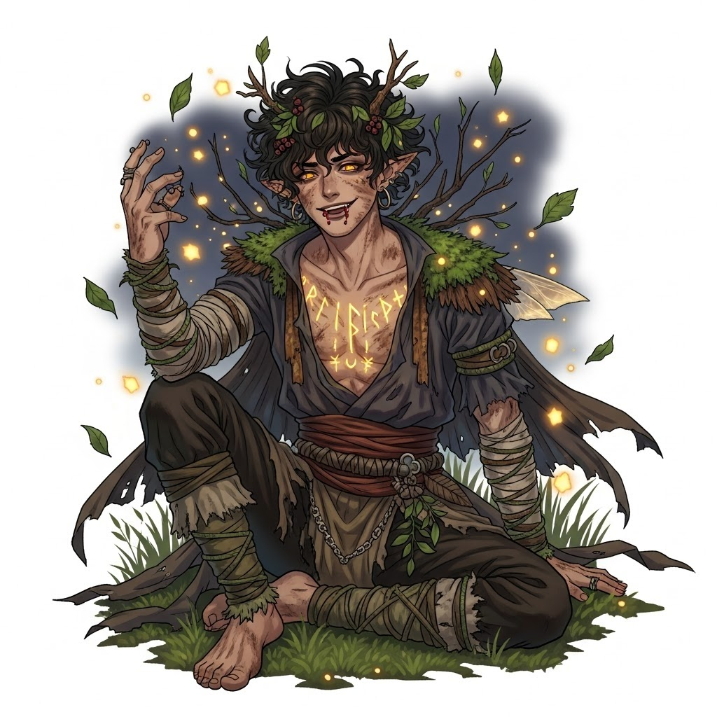 Google Imagen prompt: Wild fae prince man, in the style o...